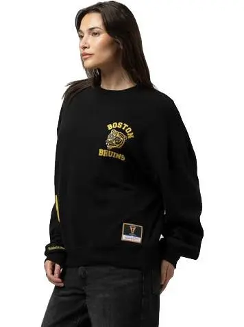 Mitchell & Ness Boston Bruins Vintage Crewneck Sweatshirt - Black