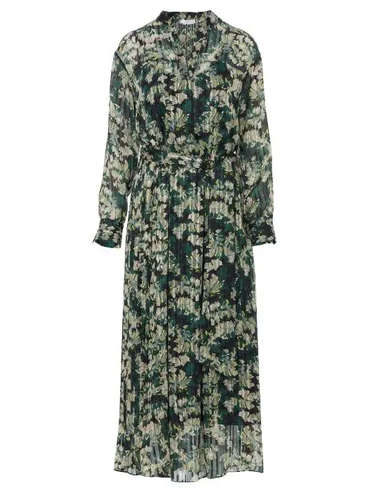 GIZIA Patterned Maxi Dress With Belt - Green