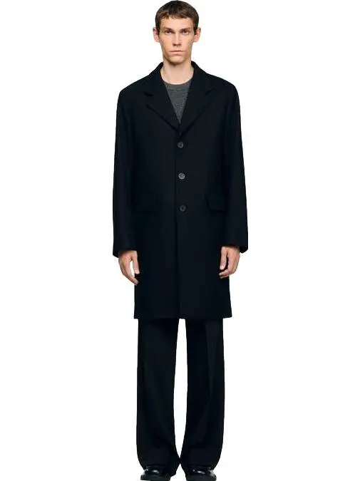 Sandro Wool And Cashmere Coat - Black