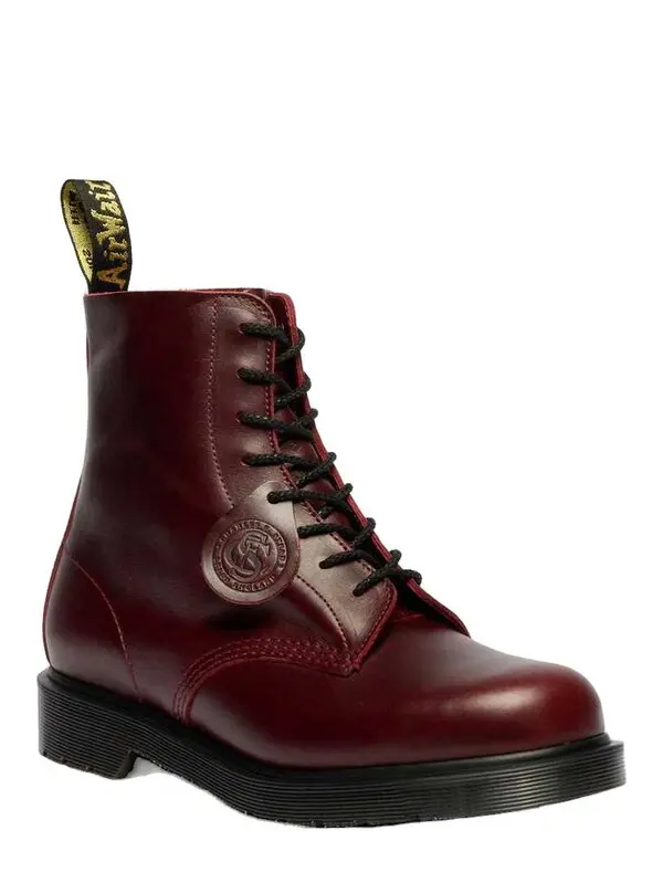 Dr. Martens 1460 Made In England Classic Calf Leather Boots - Red