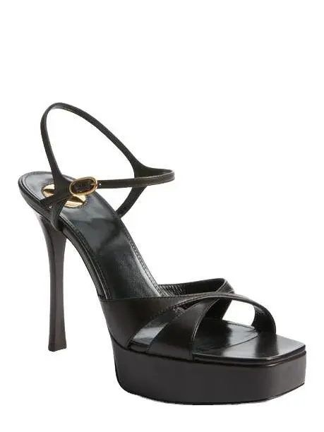 Saint Laurent Debbie Platform Sandal - Eagle Brown