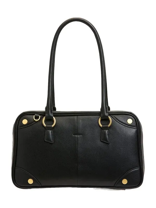 HAMMITT Medium Meredith Shoulder Bag - Black/brushed Gold