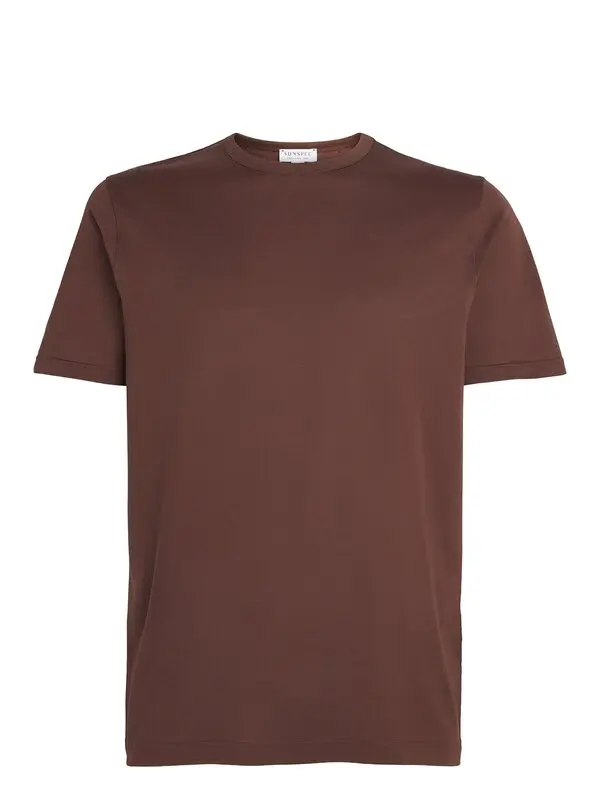 Sunspel Supima Cotton Classic T-shirt - Brown