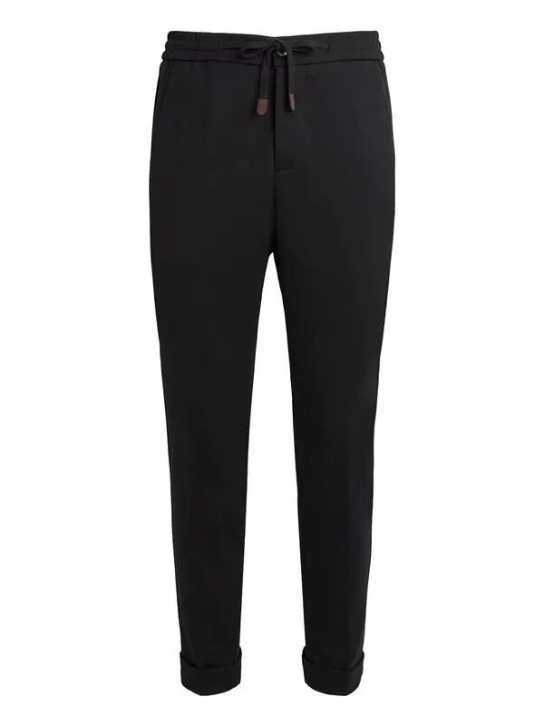 Marco Pescarolo Virgin Wool-blend Drawstring Trousers - Black