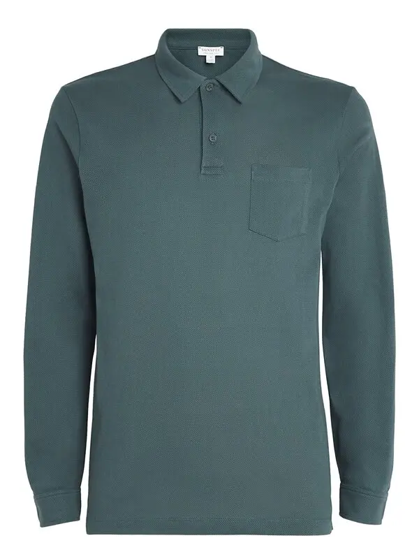 Sunspel Supima Cotton Riviera Polo Shirt - Grey