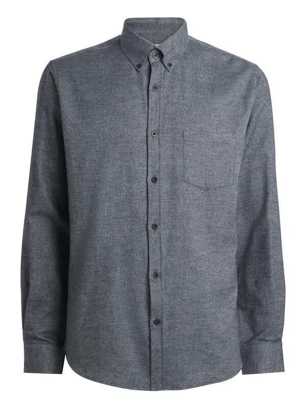 Sunspel Brushed Cotton Shirt - Grey