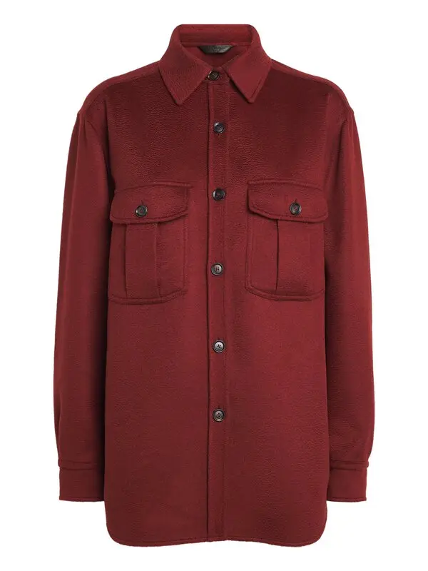 Brioni Cashmere Shirt Jacket - Red