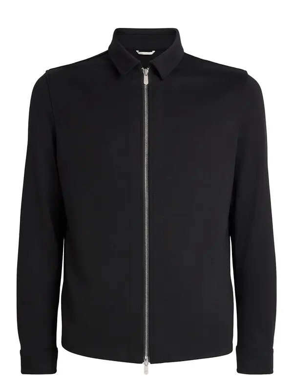 Marco Pescarolo Wool-cashmere-blend Zip-up Overshirt - Black