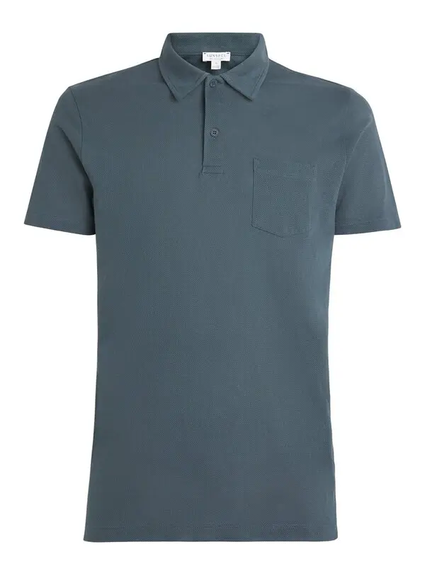 Sunspel Supima Cotton Riviera Polo Shirt - Grey