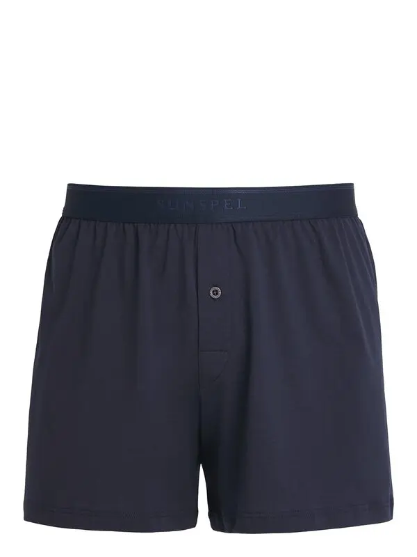 Sunspel Superfine Cotton Boxer Shorts - Navy