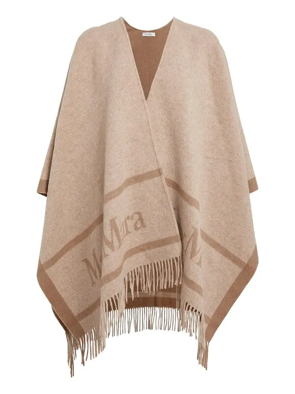 Max Mara Wool Jacquard Hilde Cape - Beige
