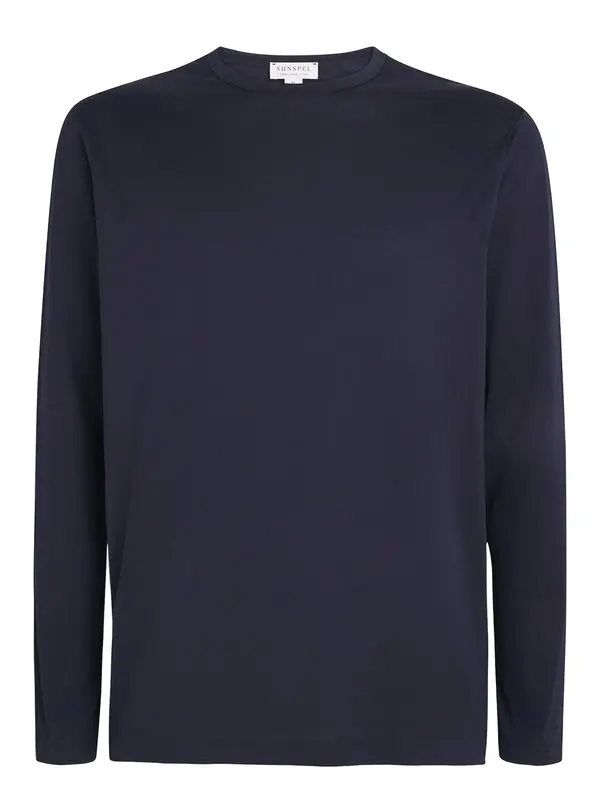 Sunspel Supima Cotton Classic T-shirt - Navy