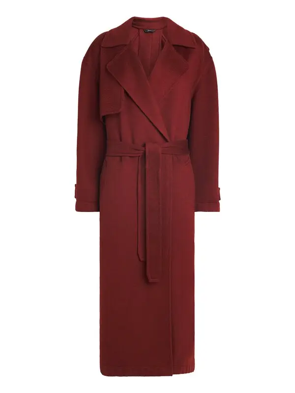 Brioni Cashmere Wrap Trench Coat - Red