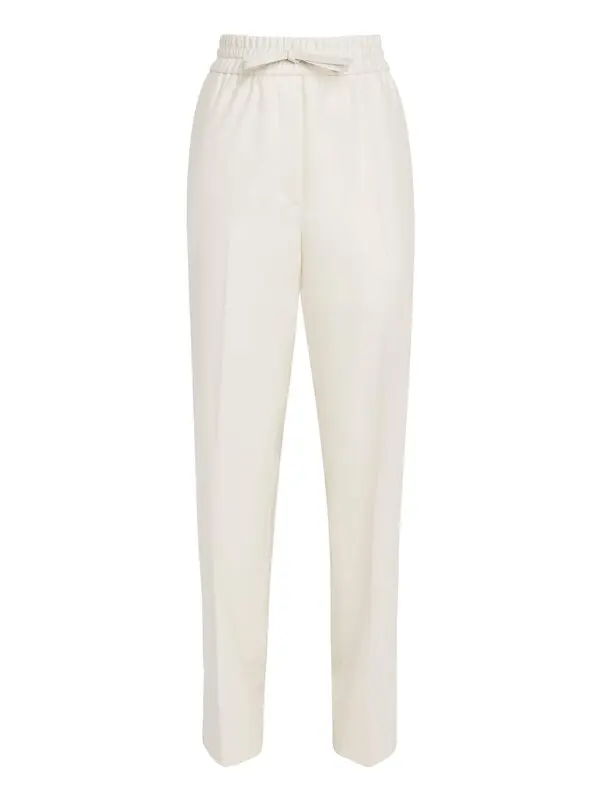 Brioni Cashmere Wide-leg Track Pants - Ivory