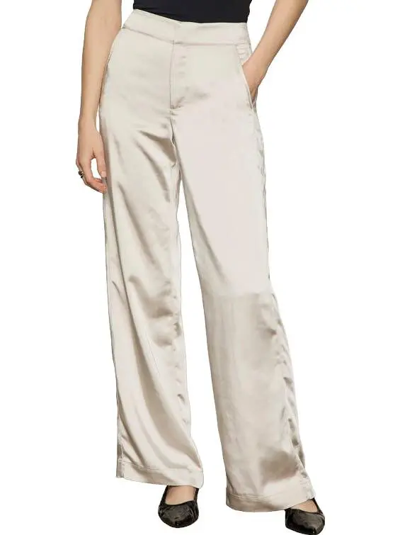 Sanctuary Modern Satin Mid-rise Trousers - Silver Grey