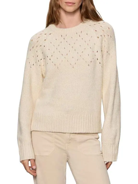 Sanctuary Openwork Crewneck Sweater - Vanilla White