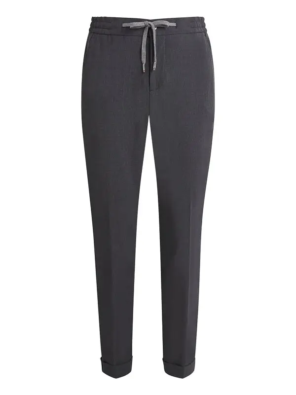 Marco Pescarolo Virgin Wool-blend Drawstring Trousers - Grey