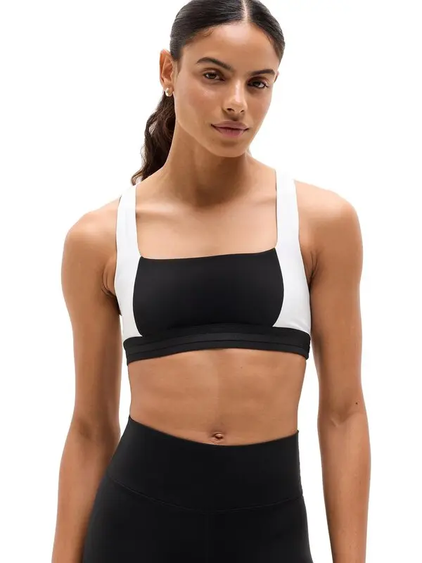 Athleta High Tone Sports Bra A-c - Black/bright White