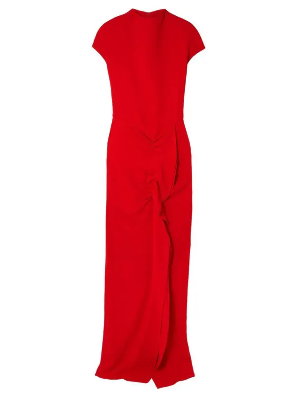 Tove Beth Ruffled Jersey Maxi Dress - Red