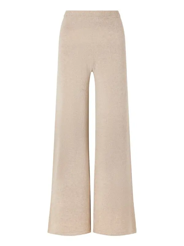 THE ELDER STATESMAN Juniper Cashmere Wide-leg Pants - Neutrals