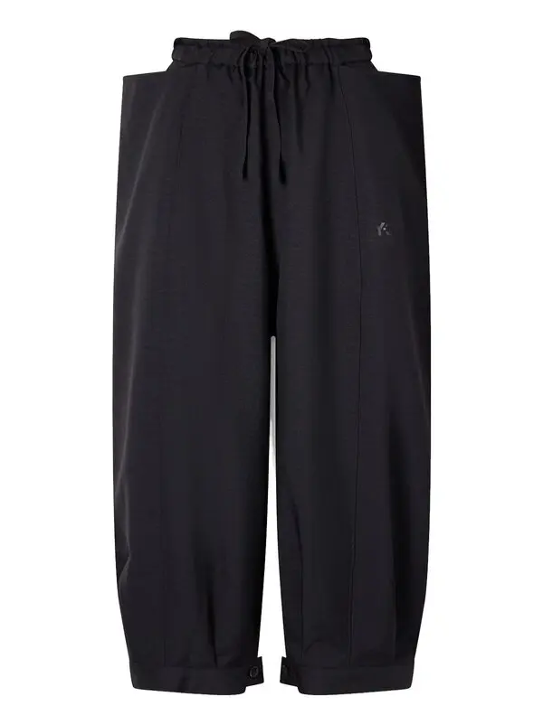 Adidas Originals By Alexander Wang Y-3 Cropped Recycled-jersey Wide-leg Pants - Black