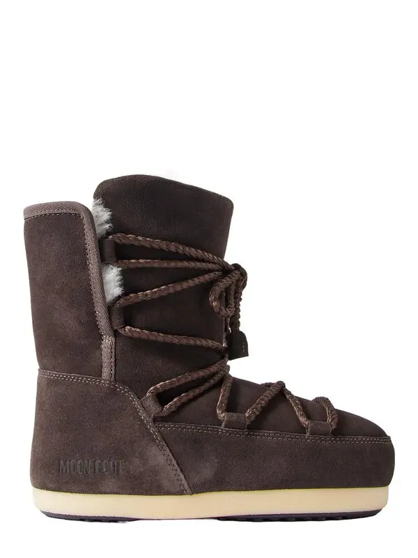 Moon Boot Evx Shearling-lined Suede Snow Boots - Brown