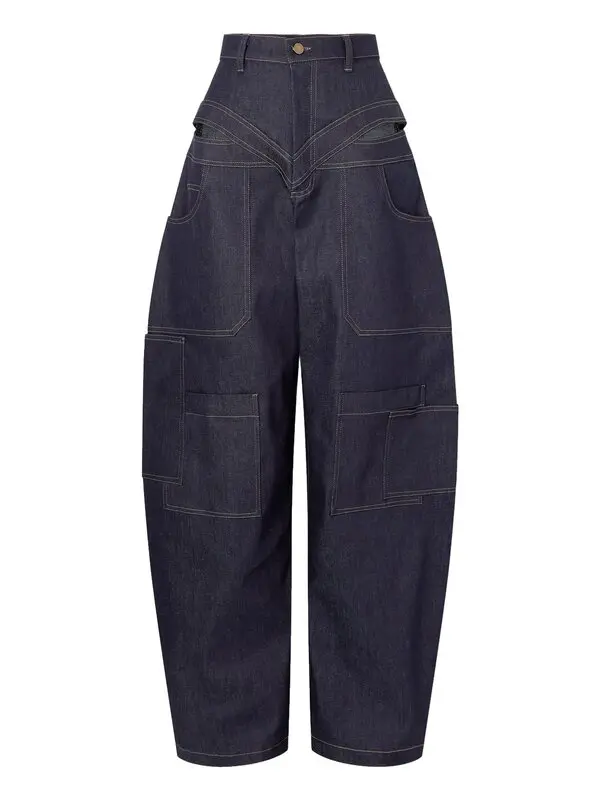 TOLU COKER High-rise Barrel-leg Jeans - Blue