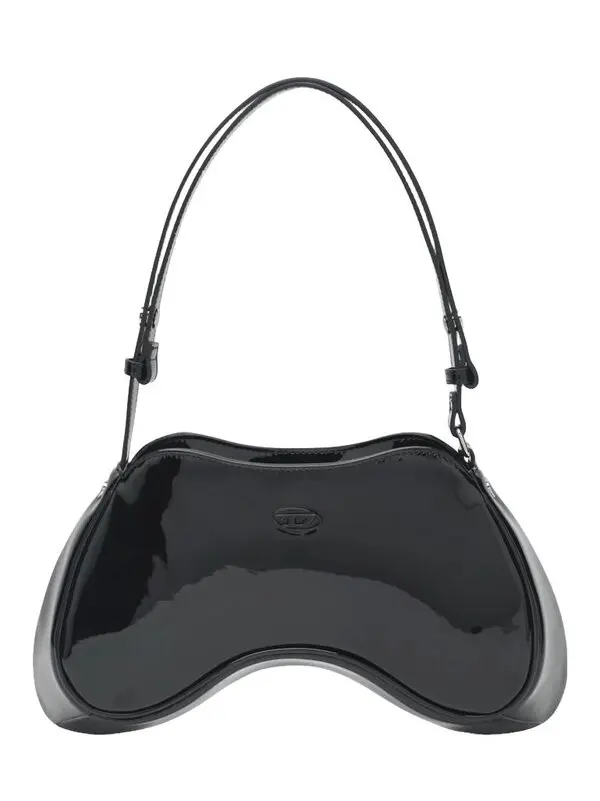 DIESEL Patent Leather Shoulder Bag - Black
