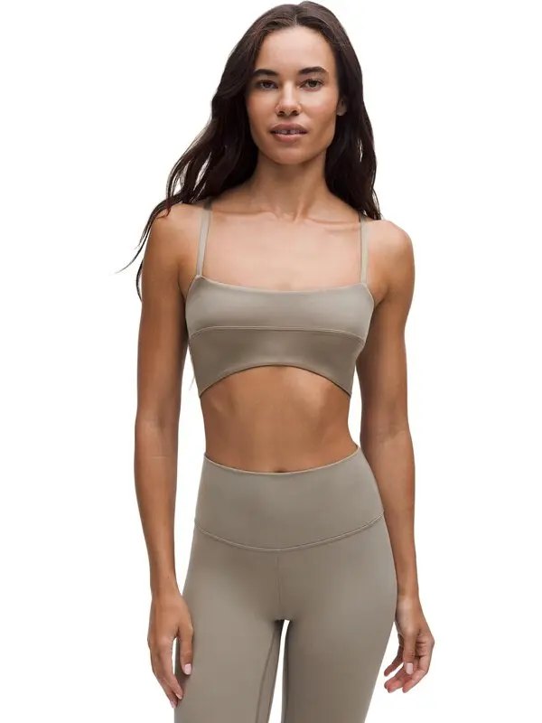 Lululemon Satin Spaghetti-strap Yoga Bra - Warm Ash Grey