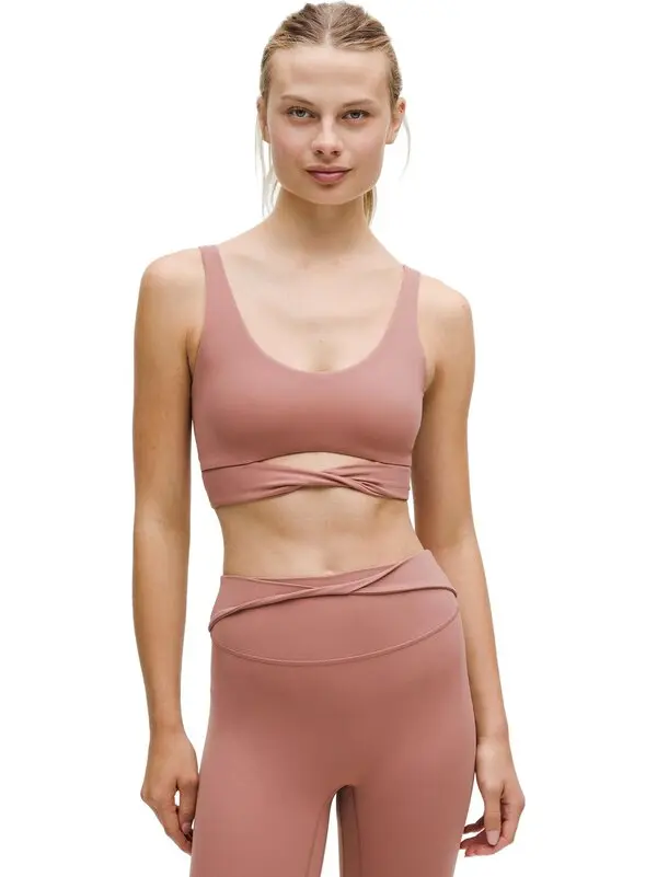Lululemon Nulu Twist-front Scoop-neck Bra - Red Clay