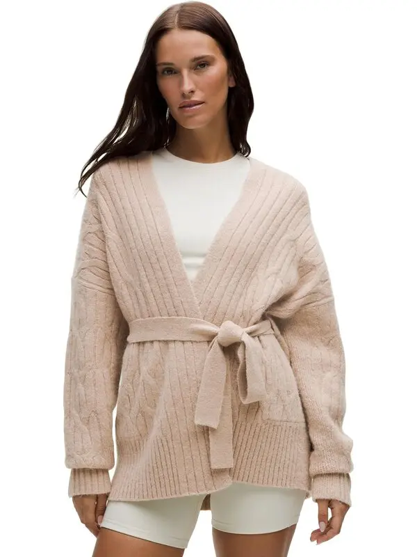 Lululemon Alpaca-blend Tie-front Cardigan - Crepe