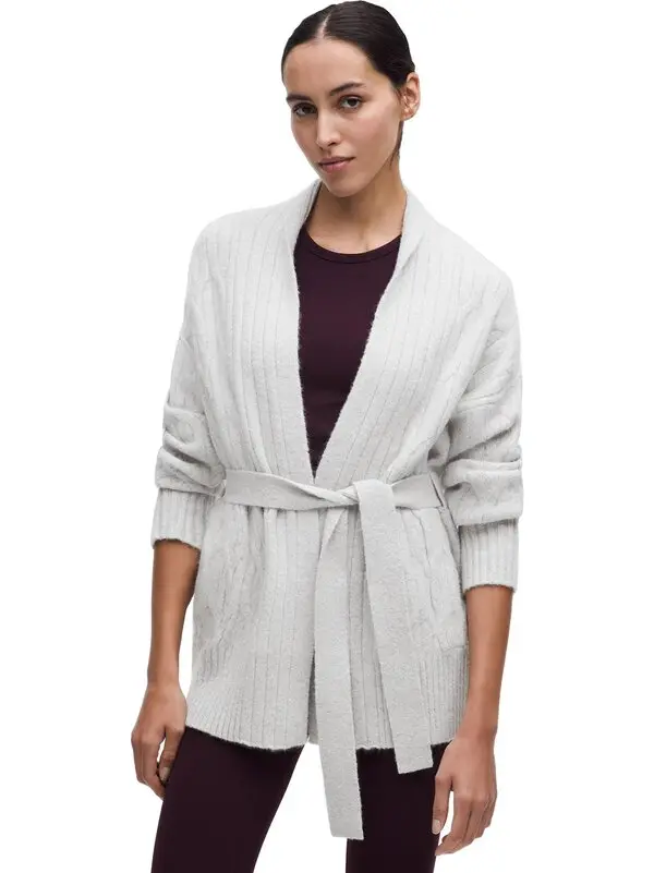 Lululemon Alpaca-blend Tie-front Cardigan - Heathered Misty Grey