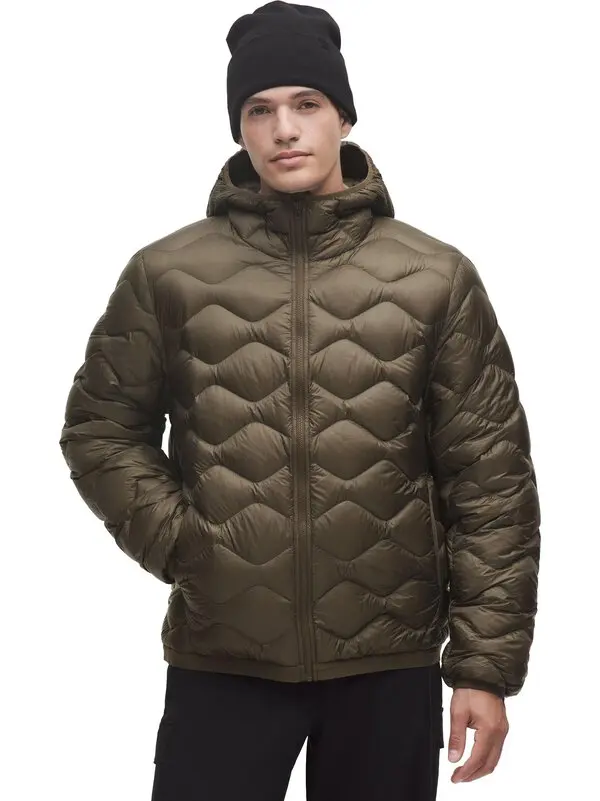 Lululemon Featherweight 900-down-fill Quilted Hooded Jacket - Olive Brown
