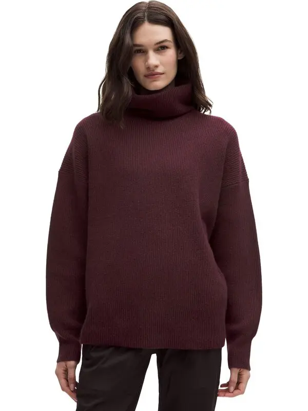 Lululemon Oversized Cashmere Funnel-neck Sweater - Goodnight Plum