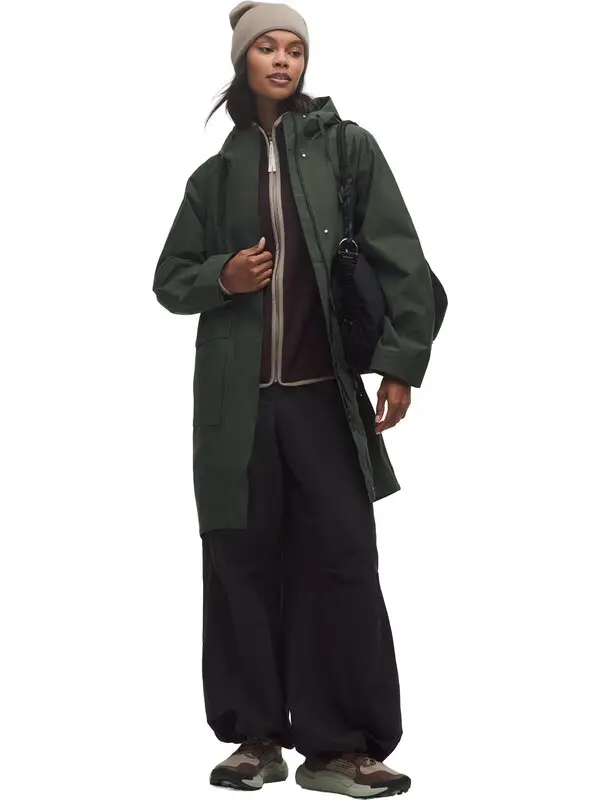 Lululemon Waterproof Fishtail Rain Coat - Rainforest Green