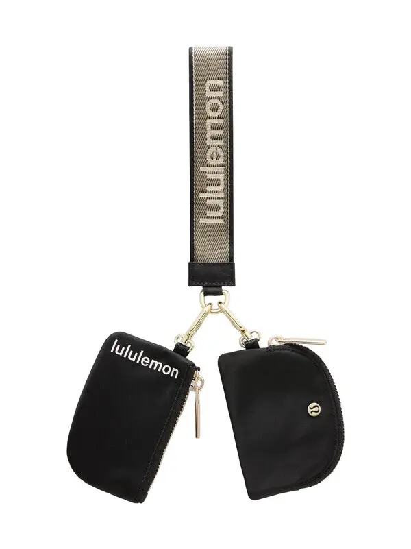 Lululemon Dual Pouch Wristlet - Black/gold