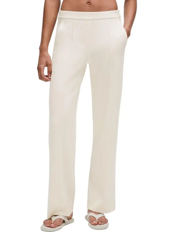 Lululemon Pintuck Mid-rise Trousers - Light Ivory