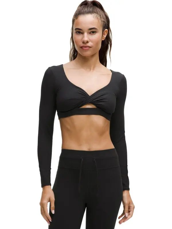Lululemon Ribbed Nulu Long-sleeve Bra Top - Black