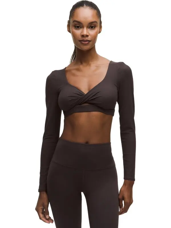 Lululemon Ribbed Nulu Long-sleeve Bra Top - Sequoia