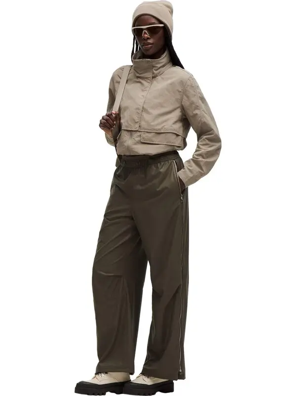 Lululemon Swift Shine Mid-rise Zip-leg Pant - Luxe Shine Foil Print Olive Brown