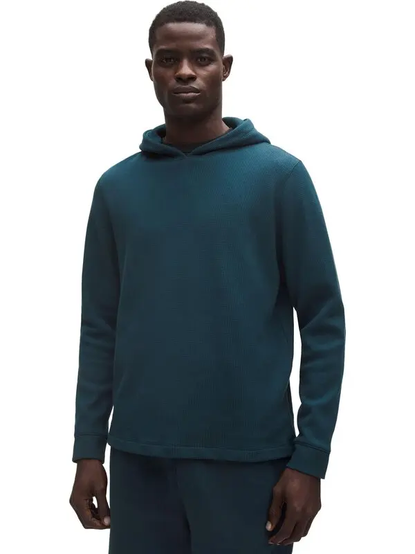 Lululemon Cotton-blend Waffle Knit Hoodie - Indochine Blue
