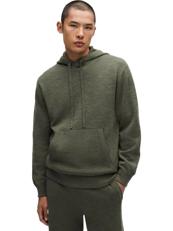 Lululemon Merino Wool Pullover Hoodie - Heathered Olive Brown