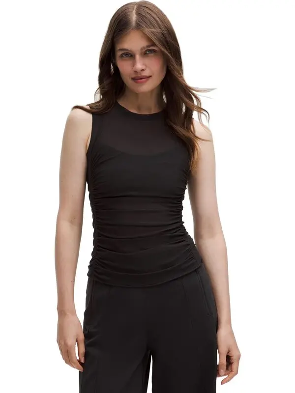 Lululemon Mesh Ruched Tank Top - Black
