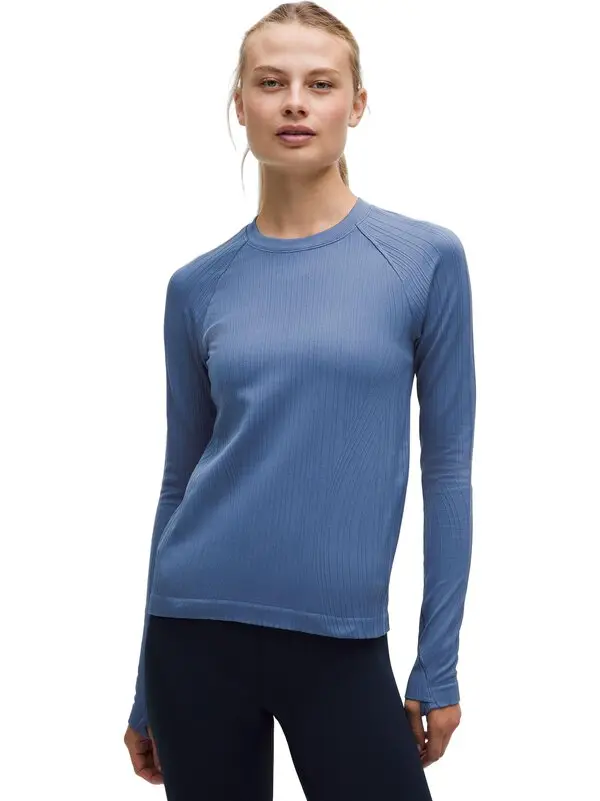Lululemon Rest Less Variegated Ribbed Pullover - Contour Variegated Rib Brilliant Blue