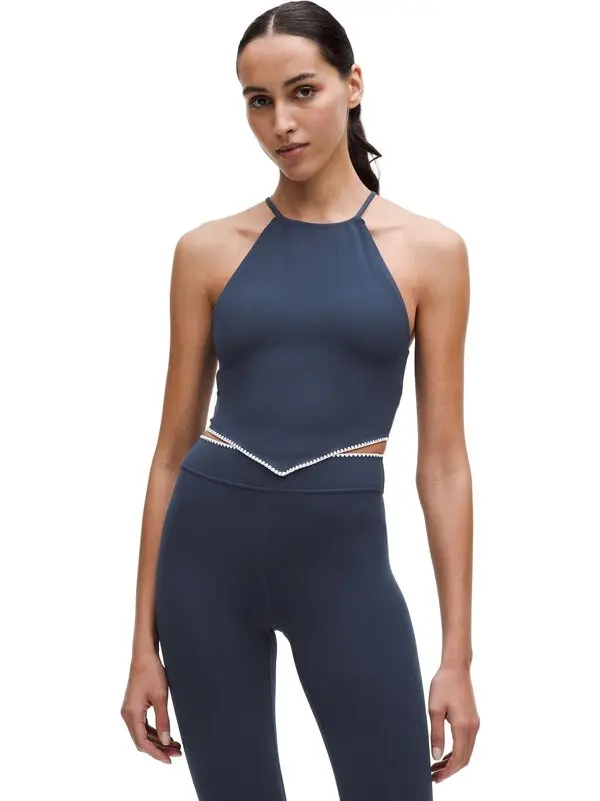 Lululemon Stitch Trim Halter Tank Top - Club Blue