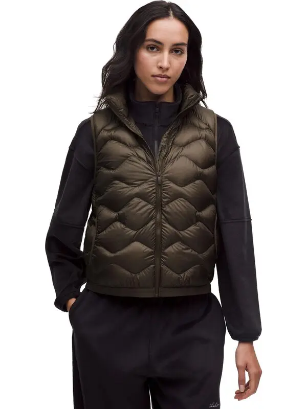 Lululemon Featherweight 900-down-fill Quilted Vest - Olive Brown