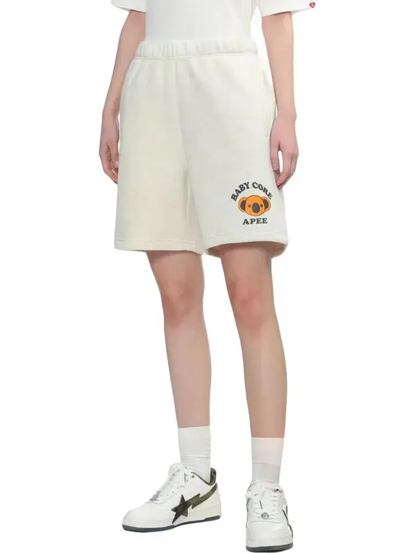 A BATHING APE Graphic Detail Shorts - Neutrals