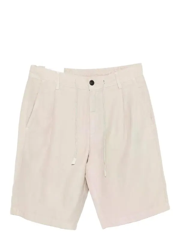 Eleventy Drawstring Pleated Shorts - Neutrals