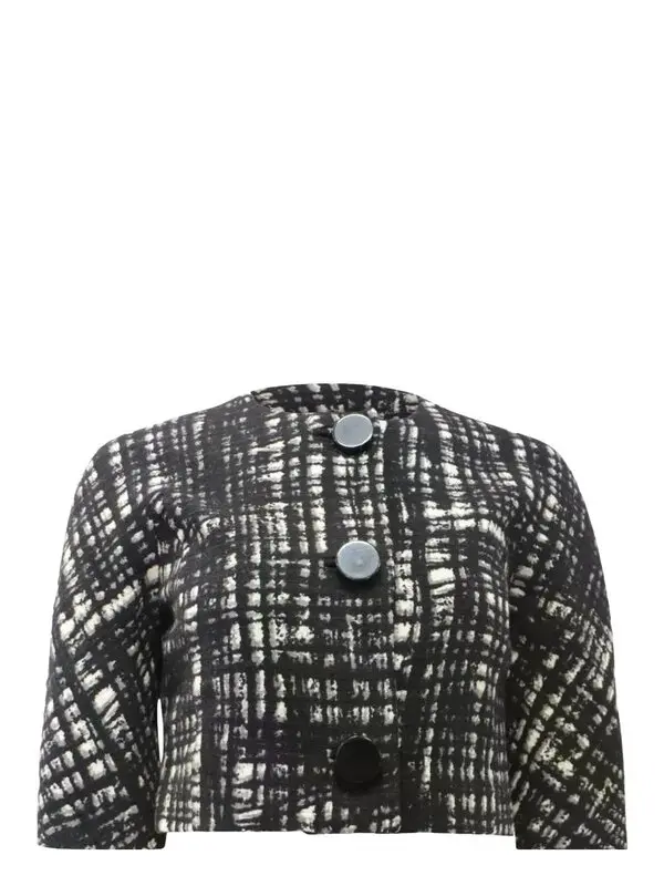 Michael Kors Tweed Single-breasted Cropped Blazer - Black