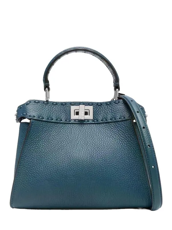 Fendi Mini Pebbled Leather Tote - Blue
